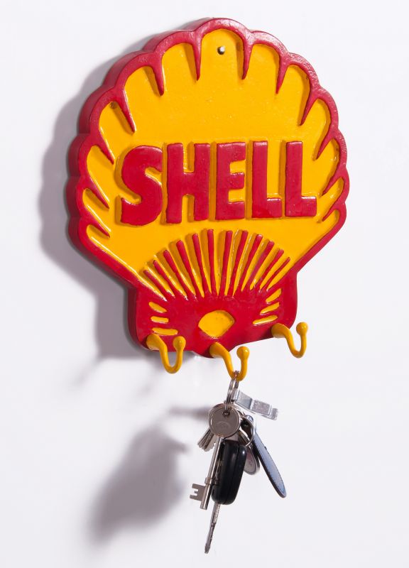 “Royal Dutch Shell” petrol hook and key rack | Black Country Metalworks