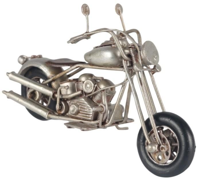 Silver Chopper Motorcycle Replica Ornament | Black Country Metalworks