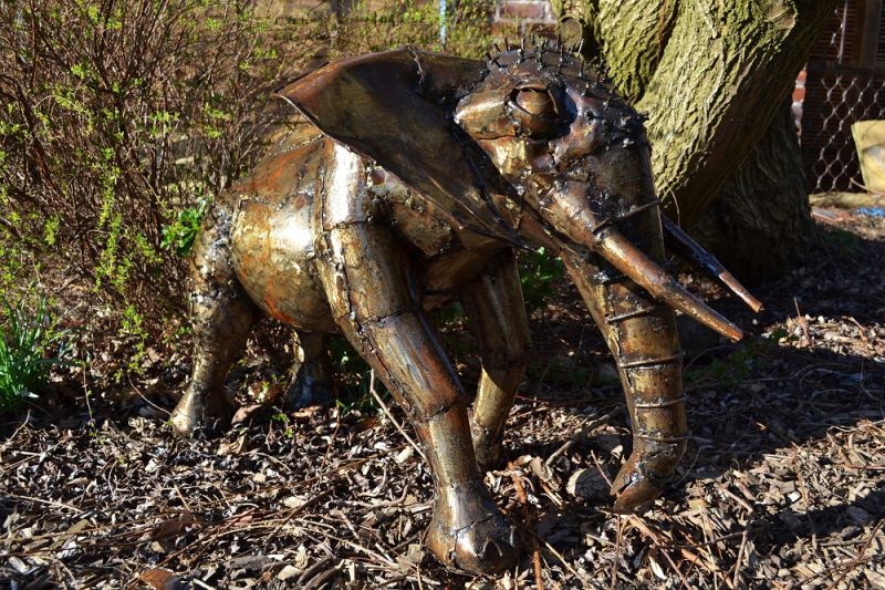 “Oteka” Elephant Calf Sculpture | Black Country Metalworks