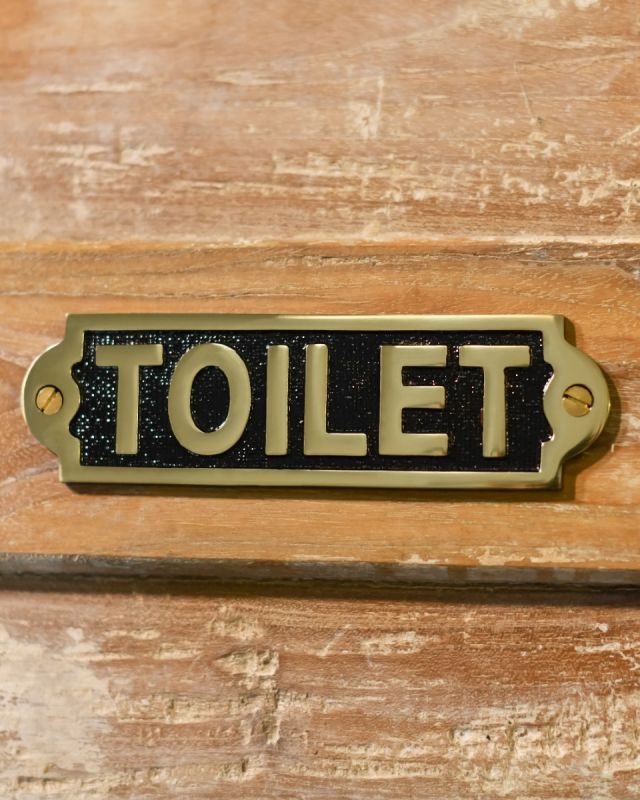 Solid brass Toilet sign | Black Country Metalworks