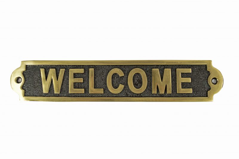 Solid Brass "Welcome" Sign | Black Country Metalworks