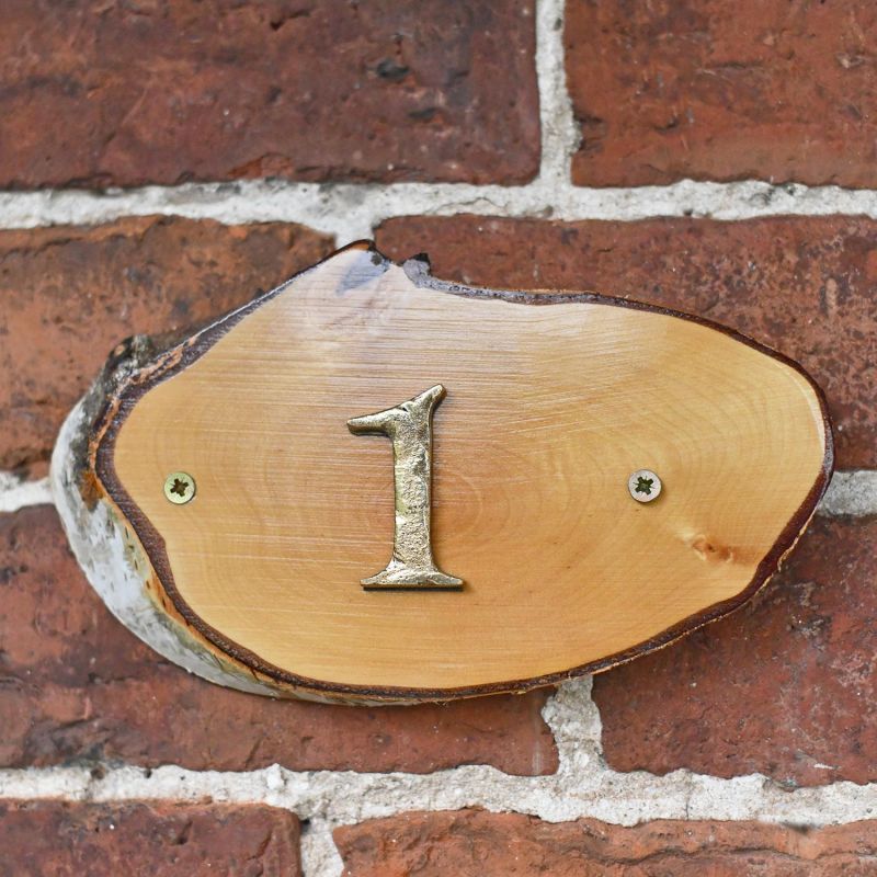 Natural Hard Wood Rustic House Number Sign - 2 | Black Country Metalworks