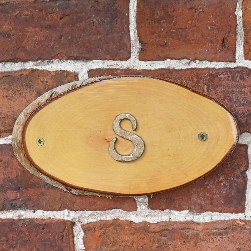 Natural Hard Wood Rustic House Number Sign - 15 | Black Country Metalworks