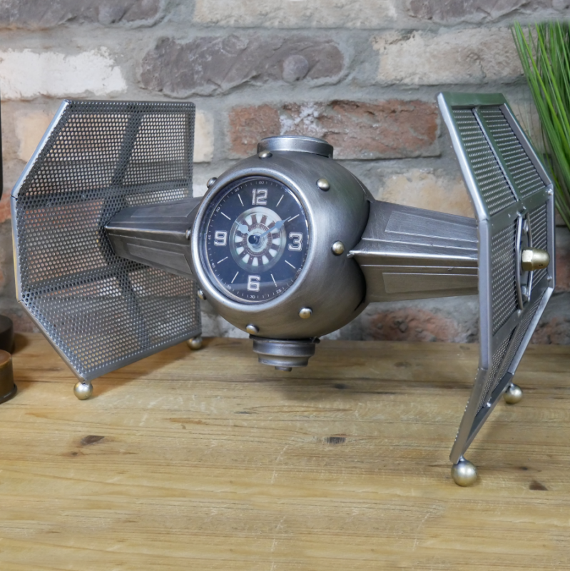 Spaceship Silver Mantel Clock | Black Country Metalworks