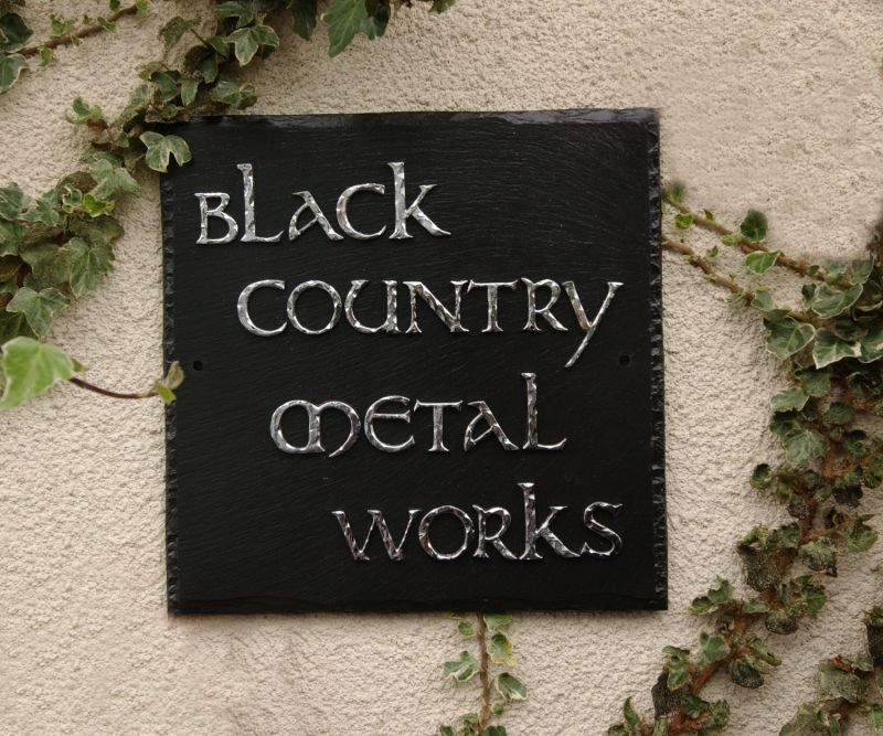 Hand Painted Bramble House Name Sign | Black Country Metalworks