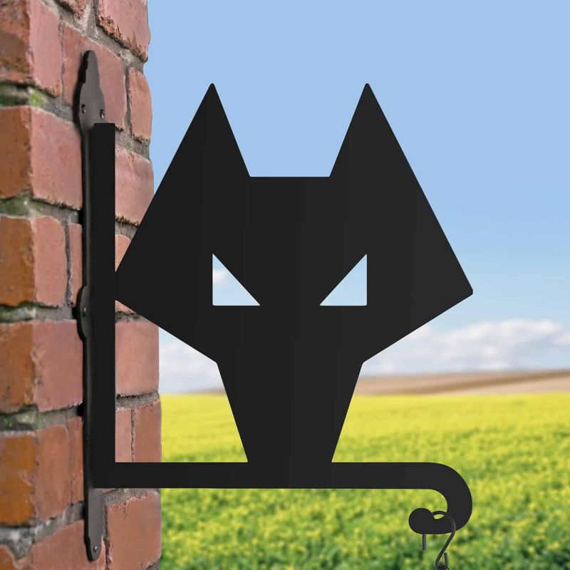 Steel "Wolves" Club Crest Hanging Basket Bracket | Black Country Metalworks