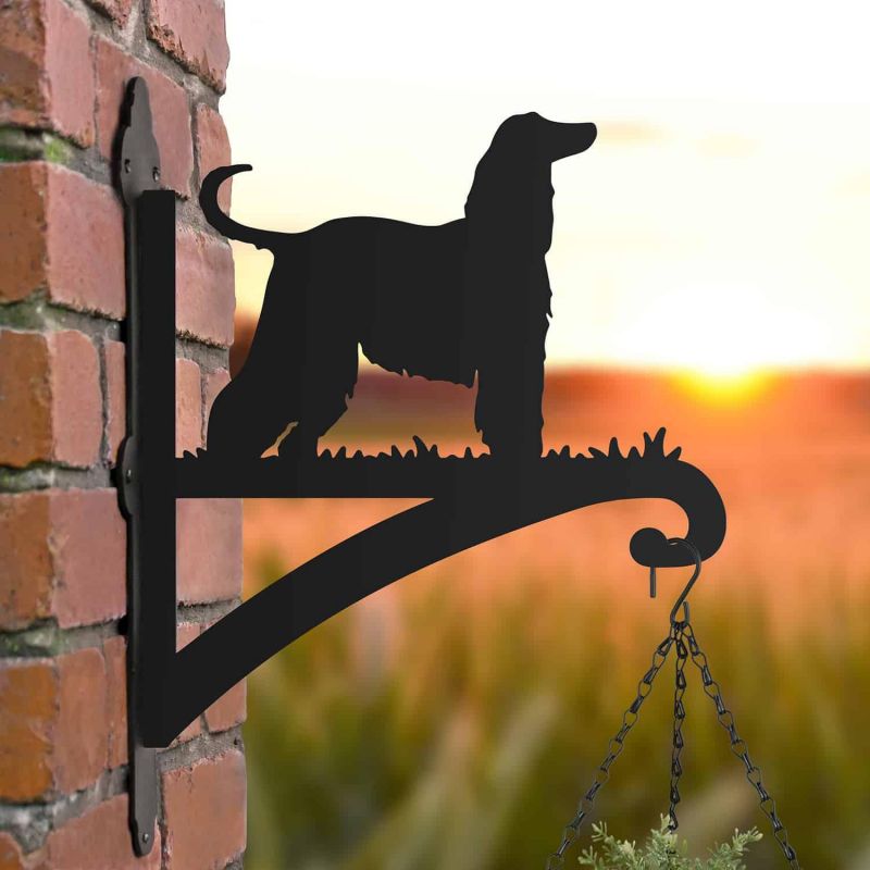 Steel Afghan Hound Hanging Basket Bracket | Black Country Metalworks