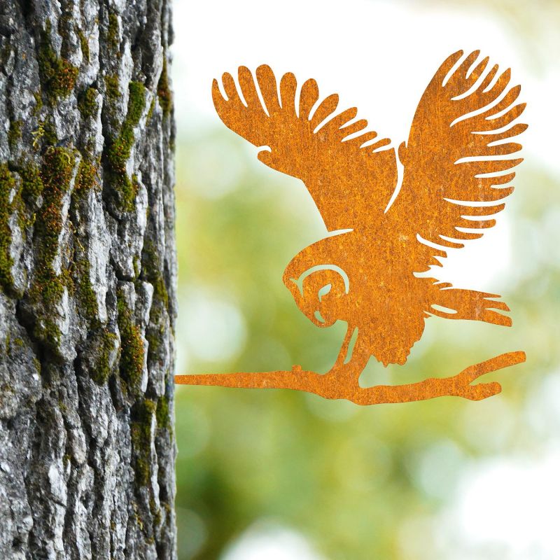 Steel Barn Owl Tree Spike - Rustic | Black Country Metalworks