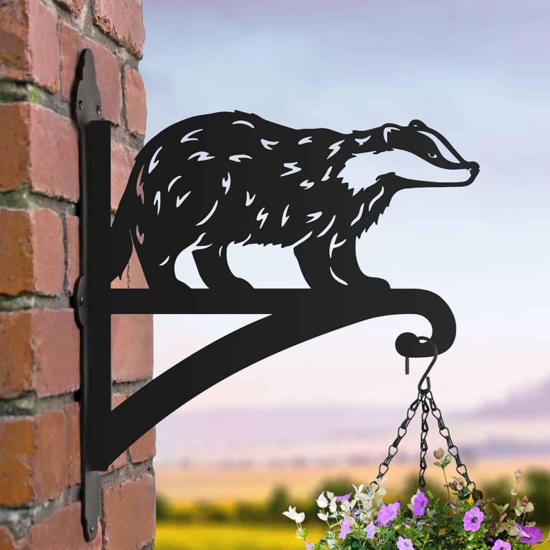 Steel Black Badger Hanging Basket Bracket | Black Country Metalworks