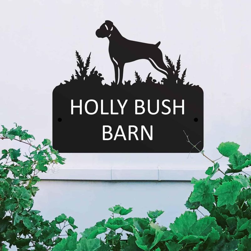 Steel Boxer Dog House Name Sign | Black Country Metalworks