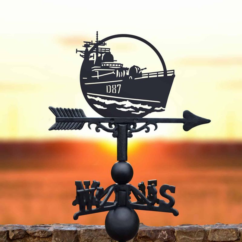 Cast Iron & Steel HMS Newcastle Weathervane | Black Country Metalworks