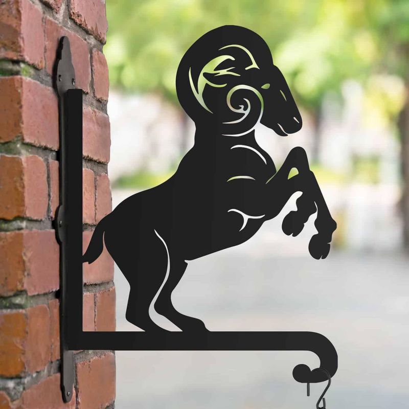 Steel Rearing Ram Hanging Basket Bracket | Black Country Metalworks