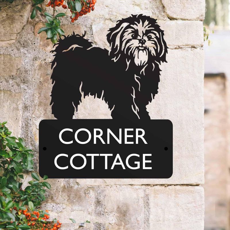 Steel Shih Tzu Dog House Name Sign | Black Country Metalworks