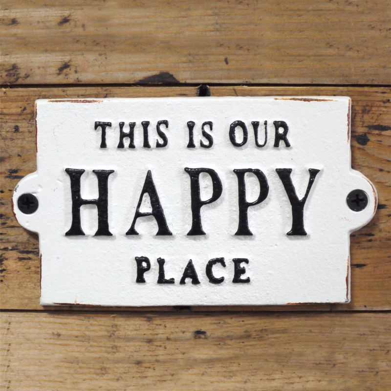 "This is Our Happy Place" Cast Iron Sign | Black Country Metalworks