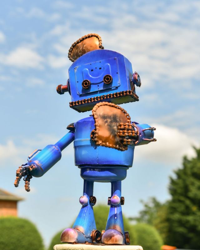 Toaster Robot Recycled Metal Sculpture | Black Country Metalworks