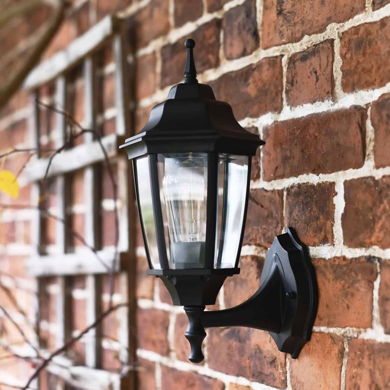 Traditional "Pointed" Black Aluminium Victorian Wall Lantern | Black ...