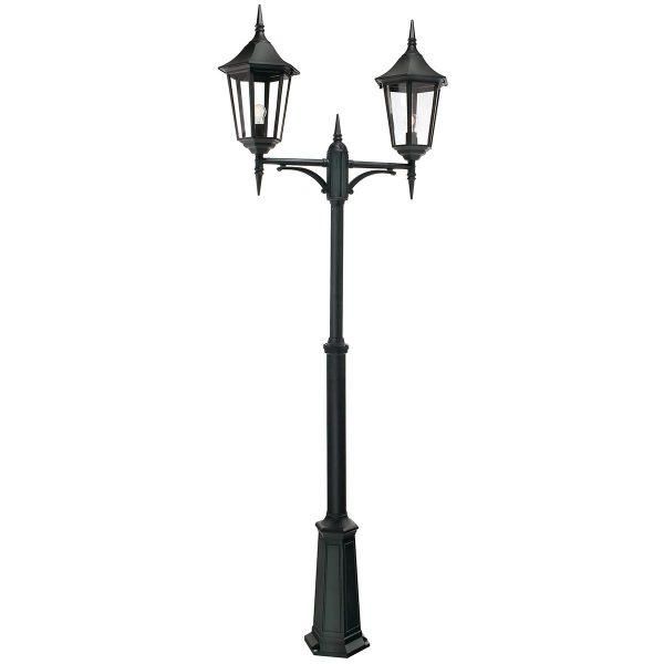 Traditional Black "Lynnewood" Die Cast Twin Head Lamp Post Set - 2.9m ...