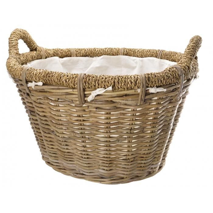 Set of 2 Traditional Rattan Log Baskets | Black Country Metalworks