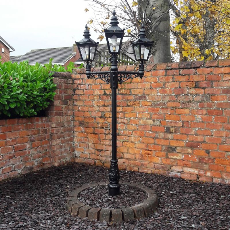 Triple Headed Harrogate Lamp Post Set - 2m | Black Country Metalworks