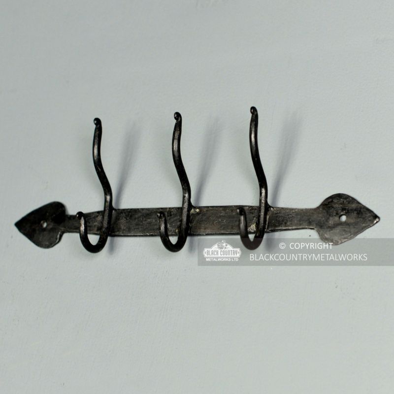 Beeswax Blacksmith Triple Coat Hook | Black Country Metalworks