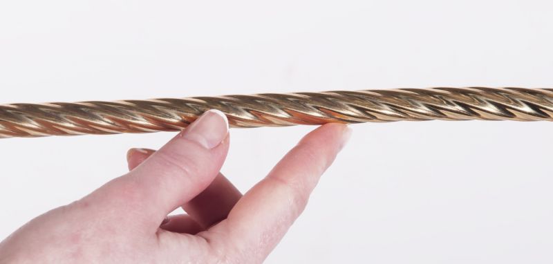 Polished Brass Twisted Gallery Tube - 12.5mm | Black Country Metalworks