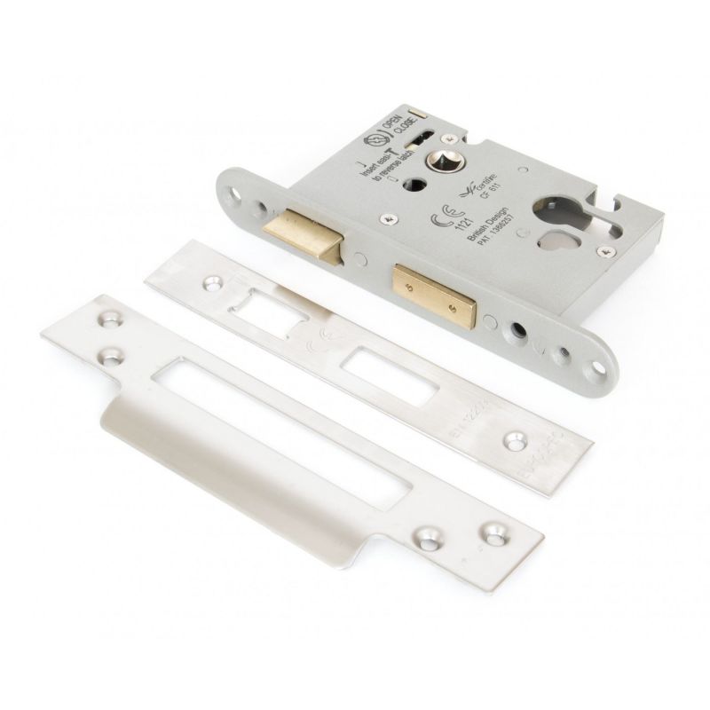 Satin Stainless Steel Euro Profile Sash Lock - 3" | Black Country ...