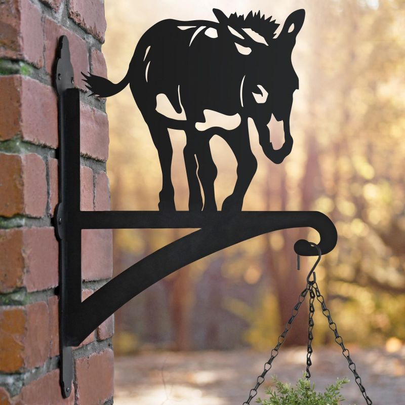 Donkey Hanging Iron Basket Bracket | Black Country Metalworks