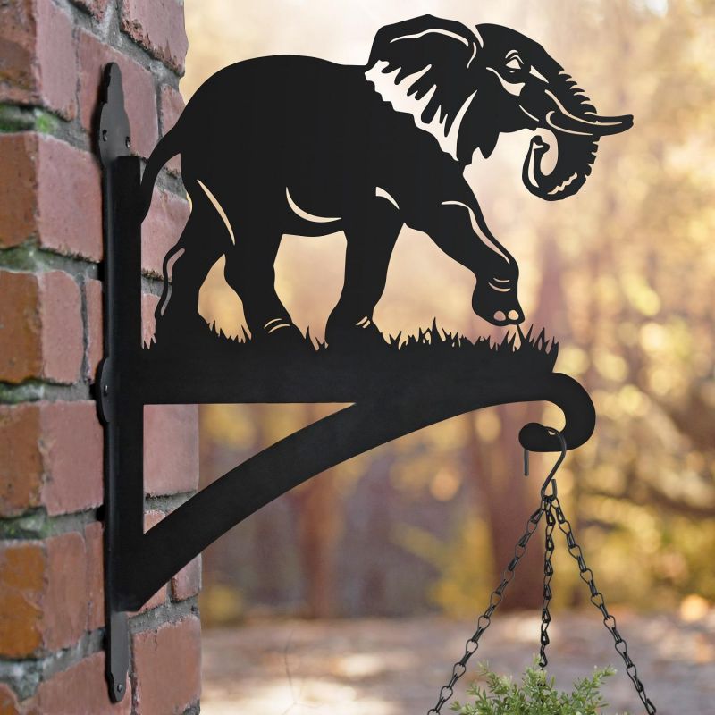 Elephant Iron Hanging Basket Bracket | Black Country Metalworks