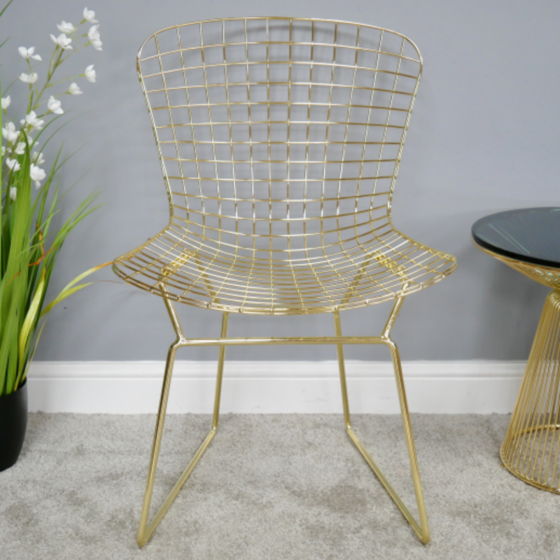 Contemporary Square Gold Chair | Black Country Metalworks