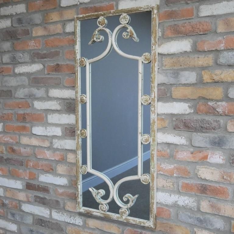 'Antoinette' Rustic French Cream Mirror | Black Country Metalworks