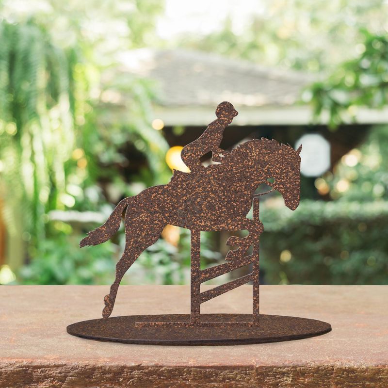 Show Jumping Rustic Silhouette Ornament | Black Country Metalworks