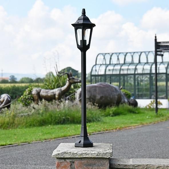 "Bridlington" Hexagonal Lantern Miniature Lamp Post - 1m | Black ...