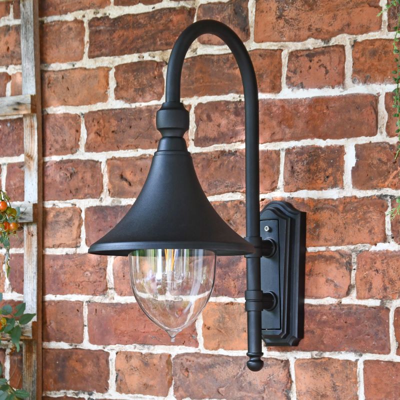 Black Contemporary "Charlotte" Outdoor Wall Light with Motion Sensor ...