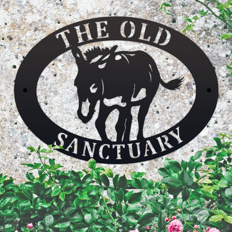 Donkey Steel Oval House Name Sign | Black Country Metalworks