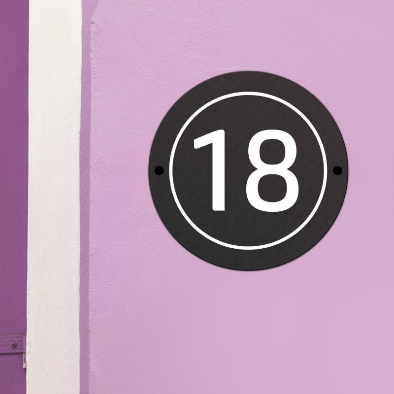 Modern Circular House Number Sign | Black Country Metalworks