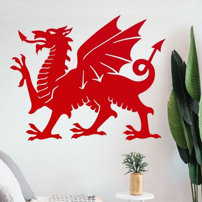 Red Welsh Dragon Wall Art - 100cm | Black Country Metalworks