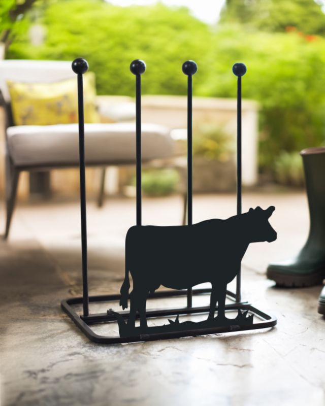 Steel 'Dairy Cow' Double Boot Rack | Black Country Metalworks