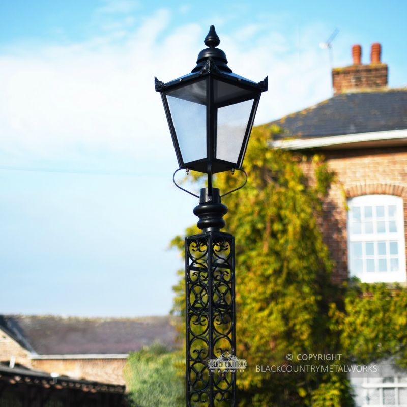 Black Victorian Fretted Lamp Post 3.3m | Black Country Metalworks