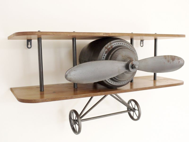 'Wilbur' Vintage Aeroplane Shelf | Black Country Metalworks