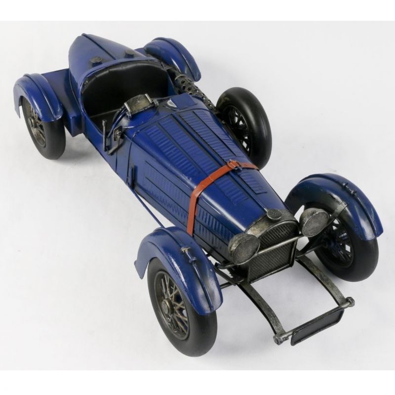 Vintage Blue Racing Car Scale Model | Black Country Metalworks