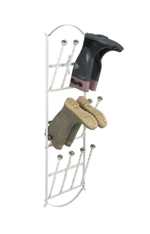 Winsbury Cream Wall Mounted 6 Pair Boot Rack | Black Country Metalworks