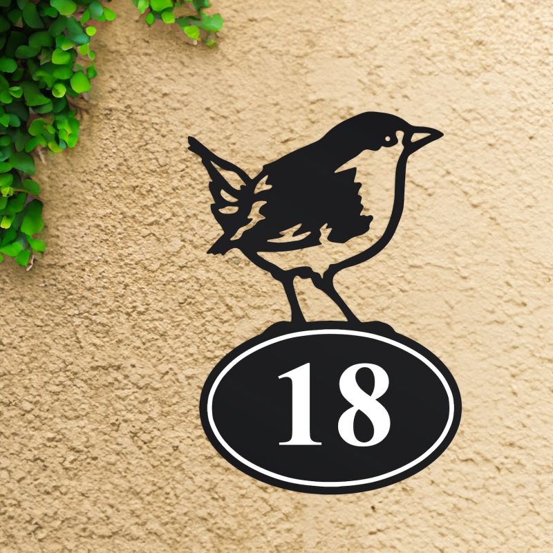Wren House Number Sign | Black Country Metalworks