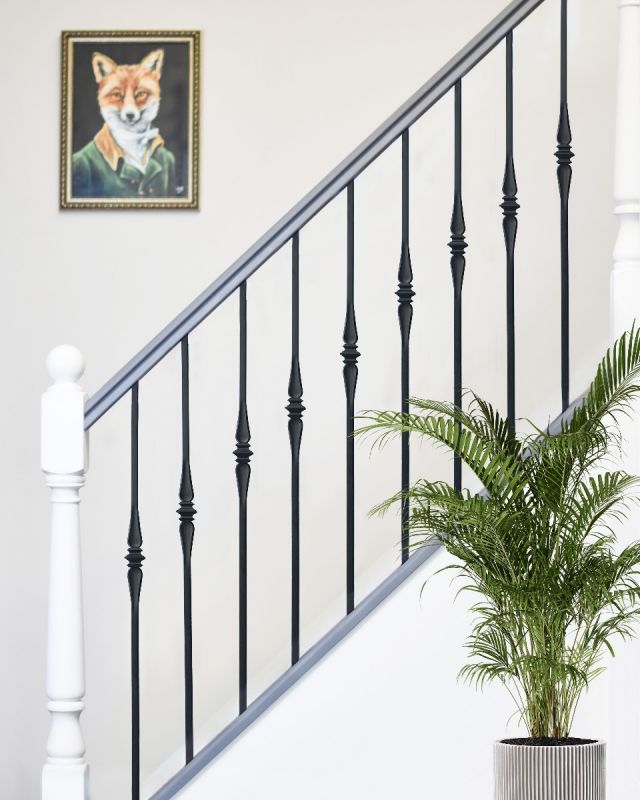 Matte Black "Rowton" Steel Stair Spindles - Spindle ONLY - No Brackets ...