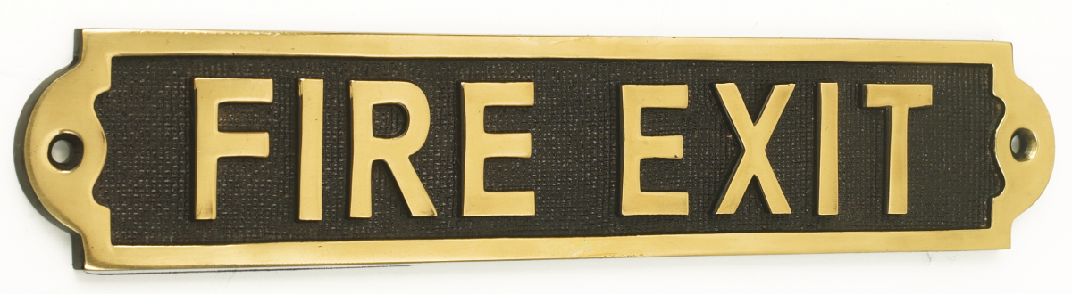 Solid Brass "Fire Exit" Information Sign | Black Country Metalworks