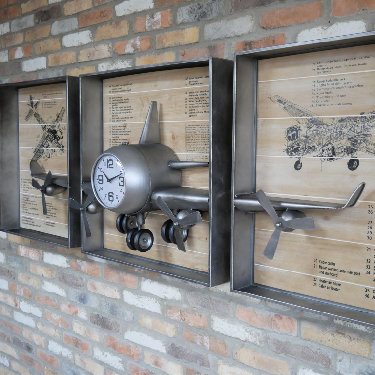 Airplane Diagram Wall Clock | Black Country Metalworks