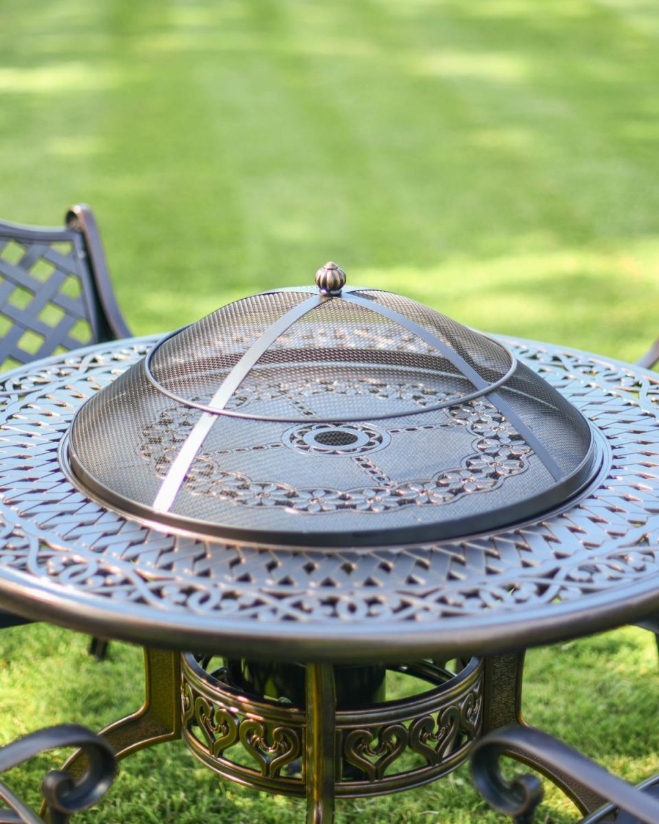 Antique Copper "Round Robin" Four Seater Table & Chair Set with BBQ ...