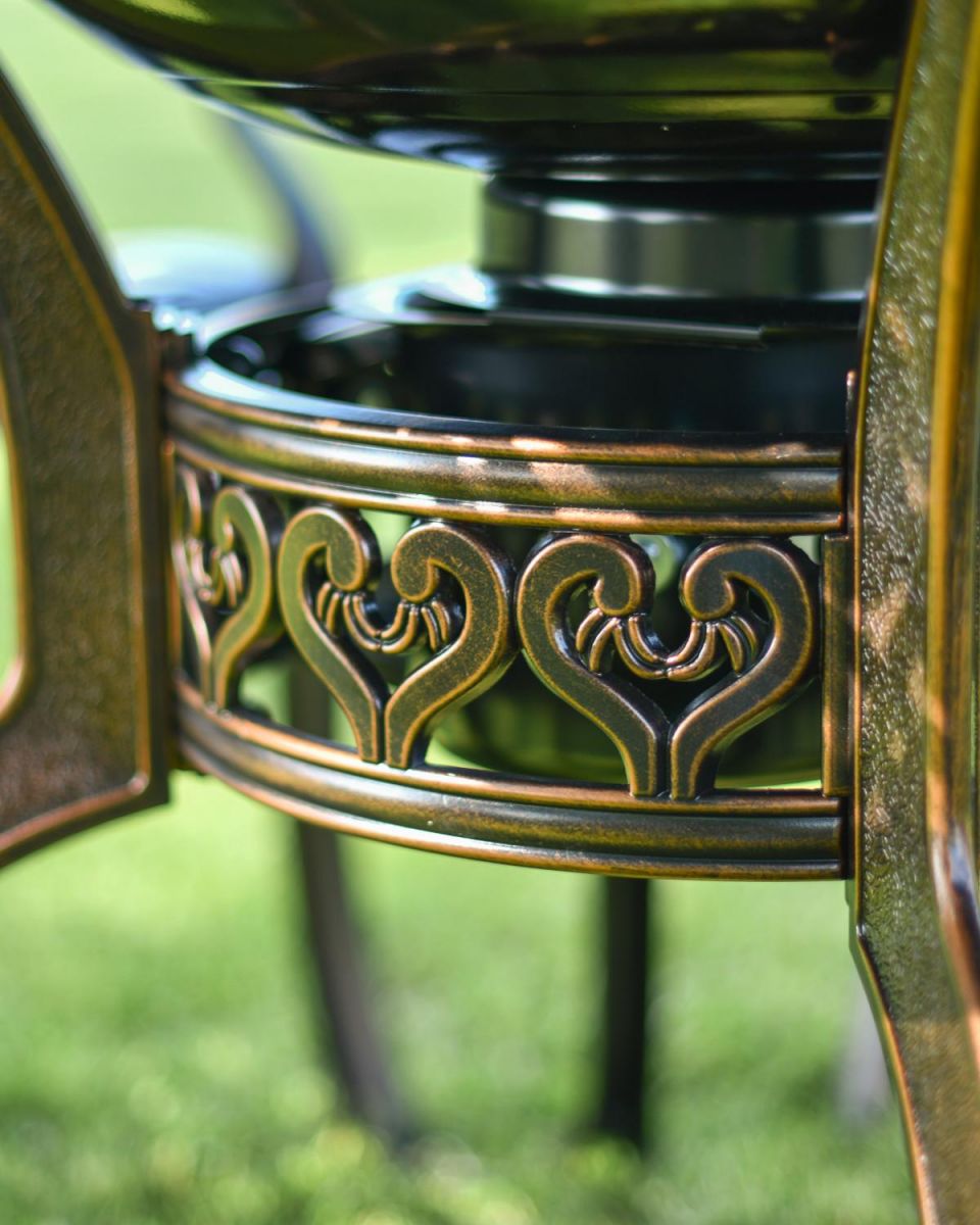 Antique Copper "Round Robin" Four Seater Table & Chair Set with BBQ ...