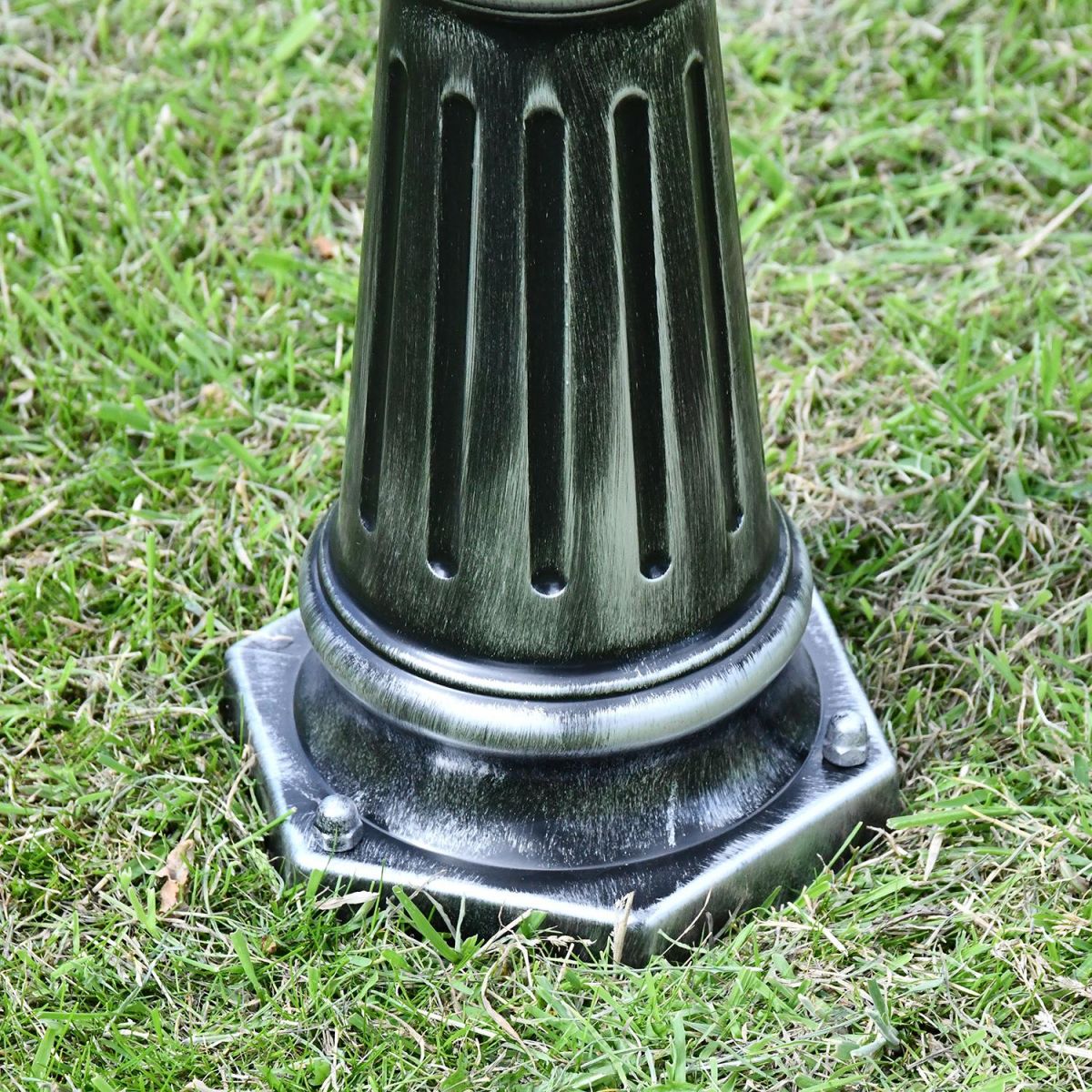 "Marsden" Antique Silver Double Head Lamp Post 2.3m | Black Country ...