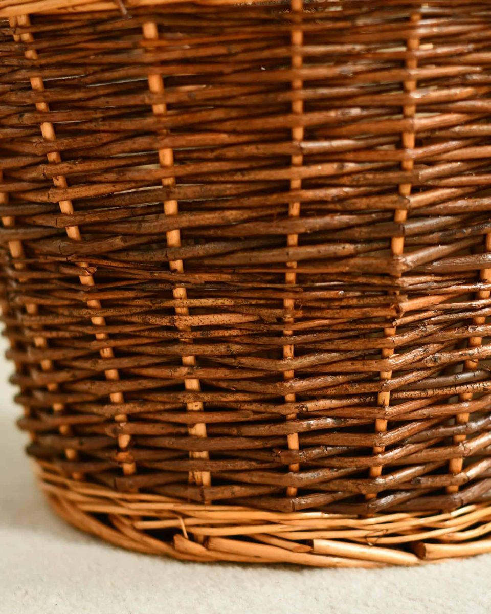 Small Mixed Tone Traditional Log Basket | Black Country Metalworks