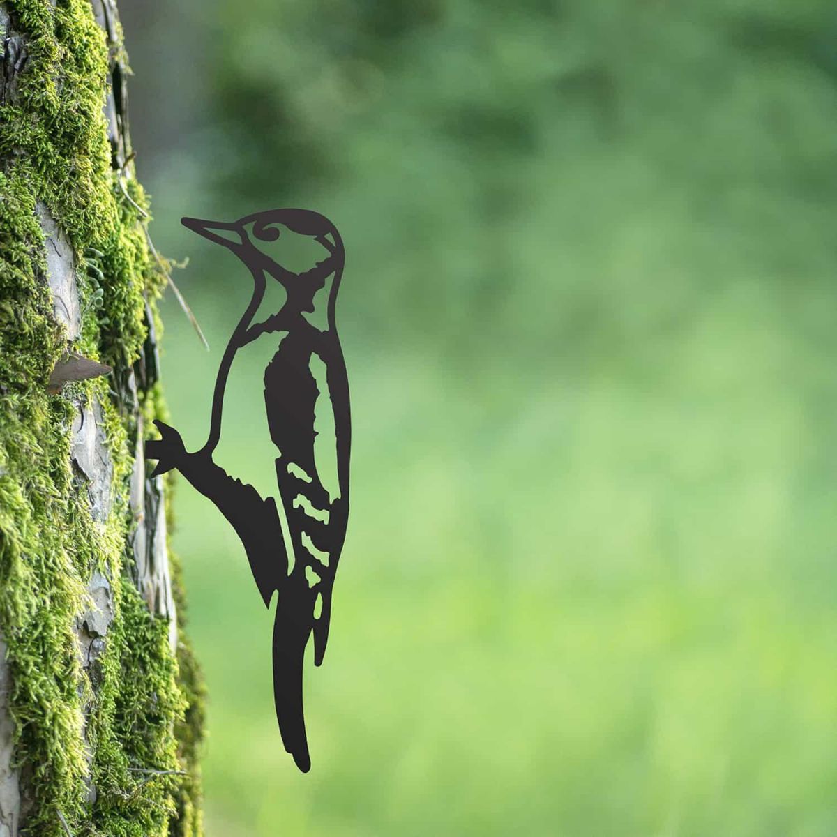Steel Great Spotted Woodpecker Tree Spike - Black | Black Country ...